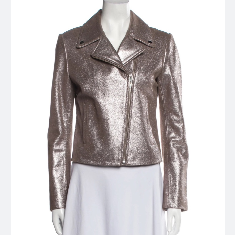 Veda Metallic Leather Jacket - Gem